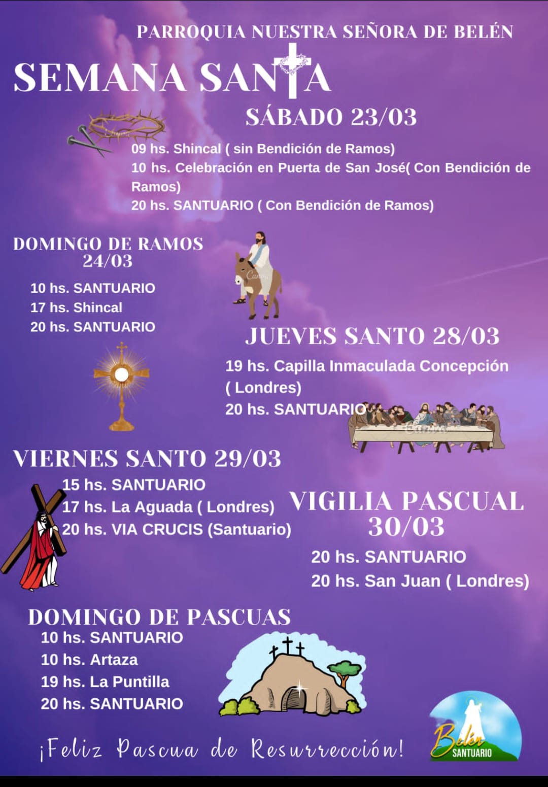 Actividades de Semana Santa en Santuario Nuestra Señora de Belén ...